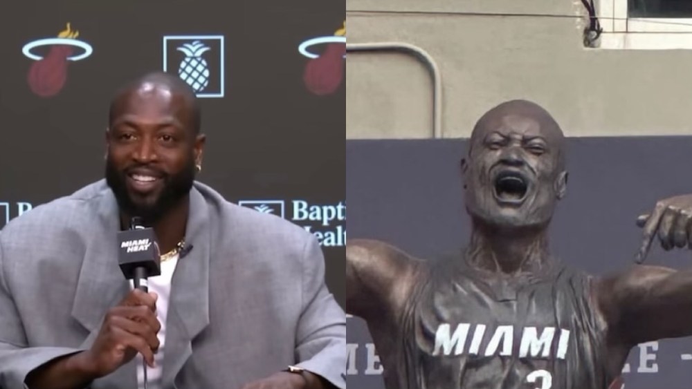 DWAYNE WADE DEFENDS NEW HEAT STATUE