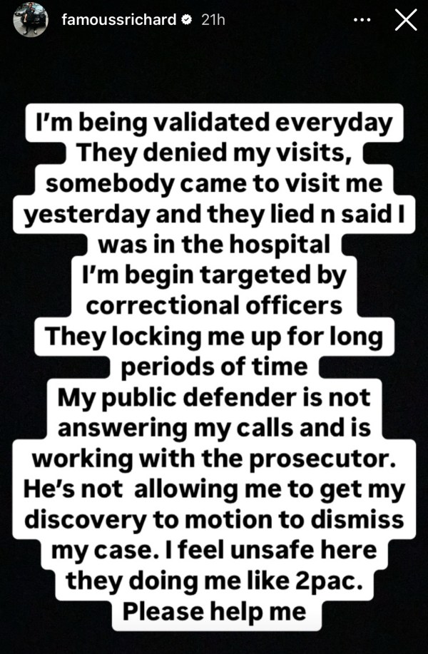 FAMOUS RICHARD CLAIMS HE WAS SEXUALLY ASSAULTED BY A CORRECTIONAL ...